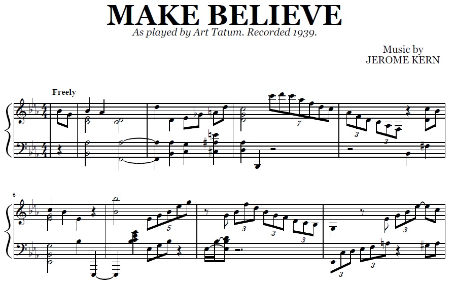 Make Believe - Art Tatum (Sheet Music) | PDF Transcription