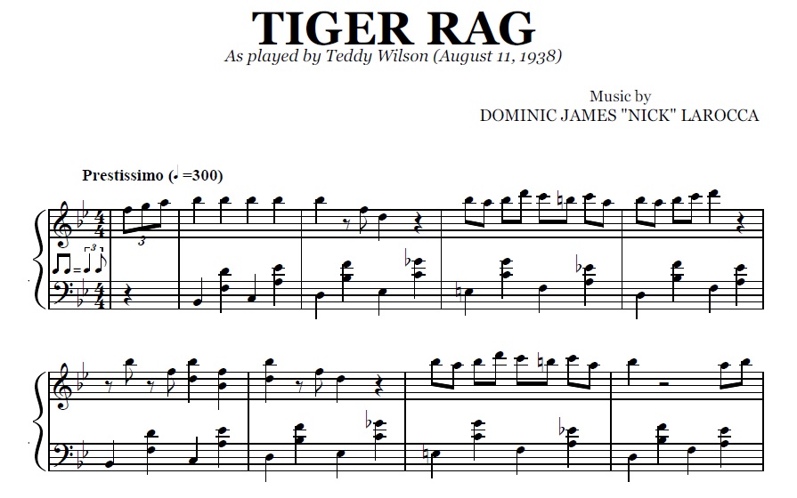 Tiger Rag (PDF), by Teddy Wilson