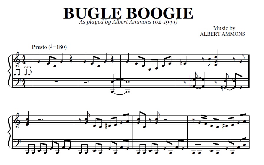 Bugle Boogie - Albert Ammons (Sheet Music) | PDF Transcription