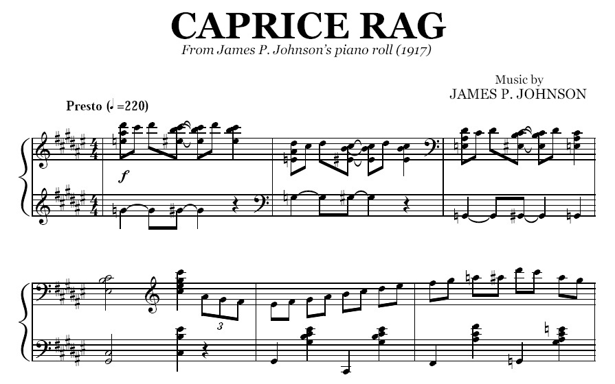 Caprice Rag - James P. Johnson (Sheet Music) | PDF Transcription